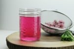 Homemade Pink Chive Blossom Vinegar